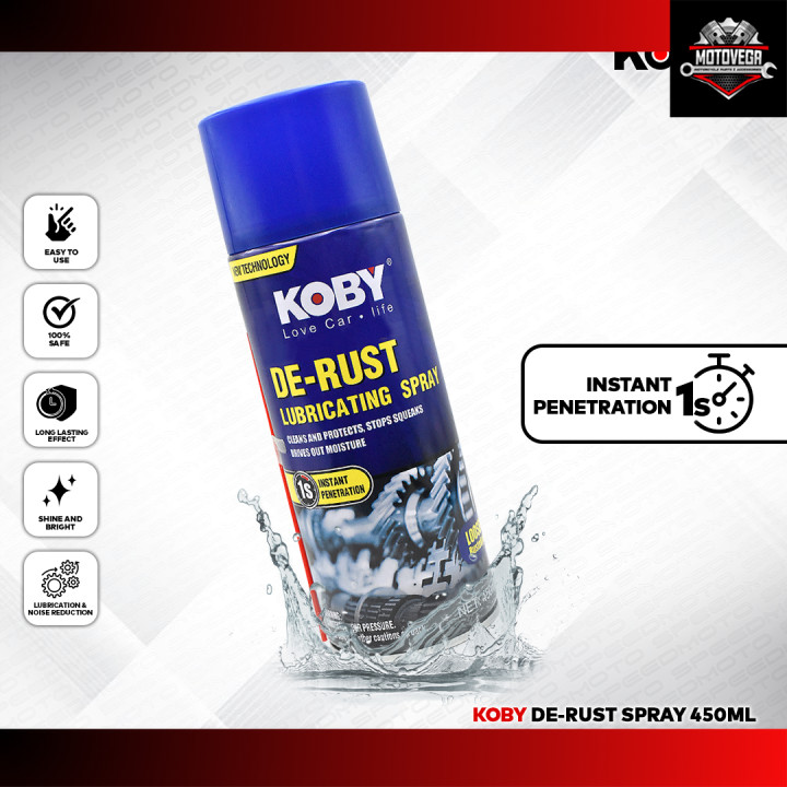 KOBY DE-RUST LUBRICATING SPRAY (WD40) 450ml | Shopee Philippines