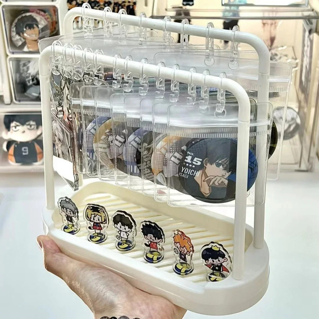 Badge Storage Rack Display Stand Tray Cover Anime Badge Holder Pin ...
