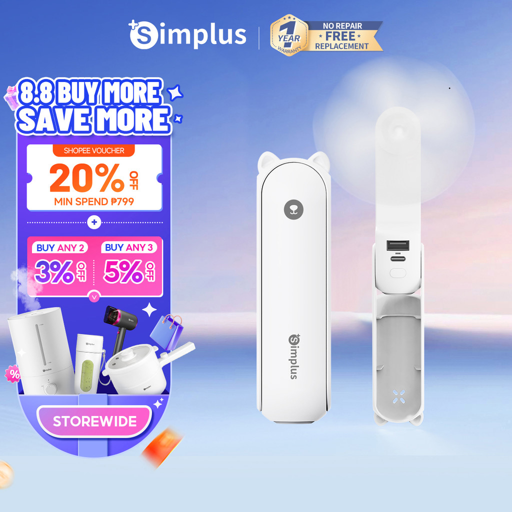 Simplus Mini Fan Rechargeable Handheld Pocket Cooling Fan Long Endurance | Shopee Philippines