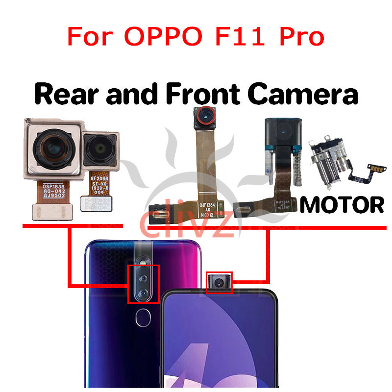 For OPPO F11 Pro Front Back Camera rear Main Camera flex cable pop up ...
