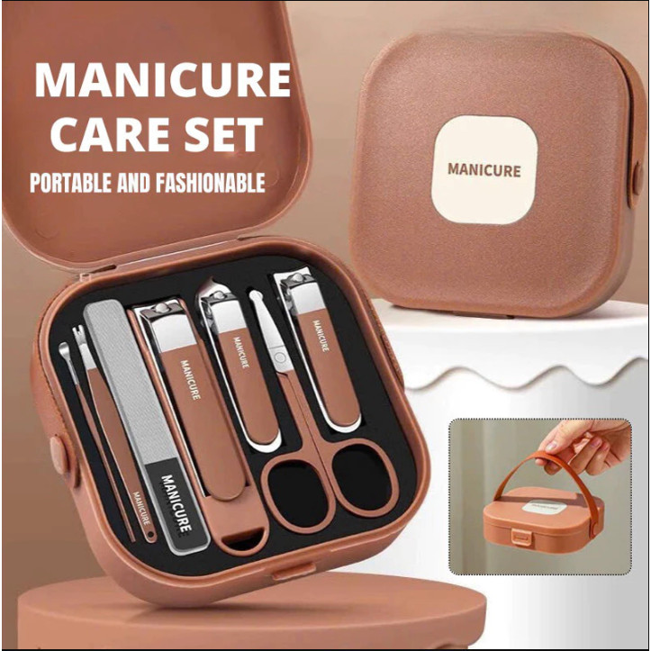 Home Essentials 7PCS Nail Clippers Set Storage Box Manicure Case ...