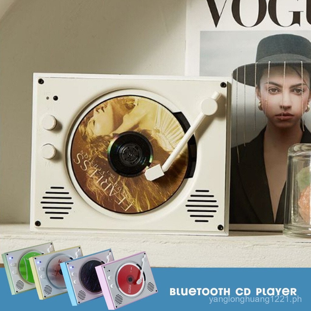 +++Mini CD Player Retro Bluetooth CD Player with Built in Speaker ...