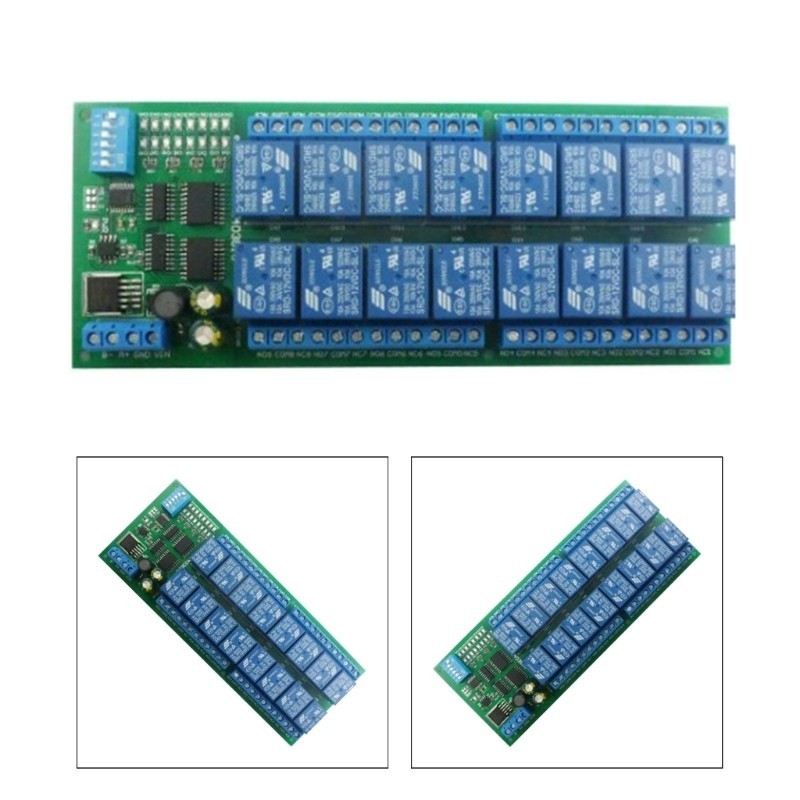 R* DC12V DIN35 C45 Rail Box 16 Channel RS485 Relays Module Modbus RTU UART Control | Shopee ...