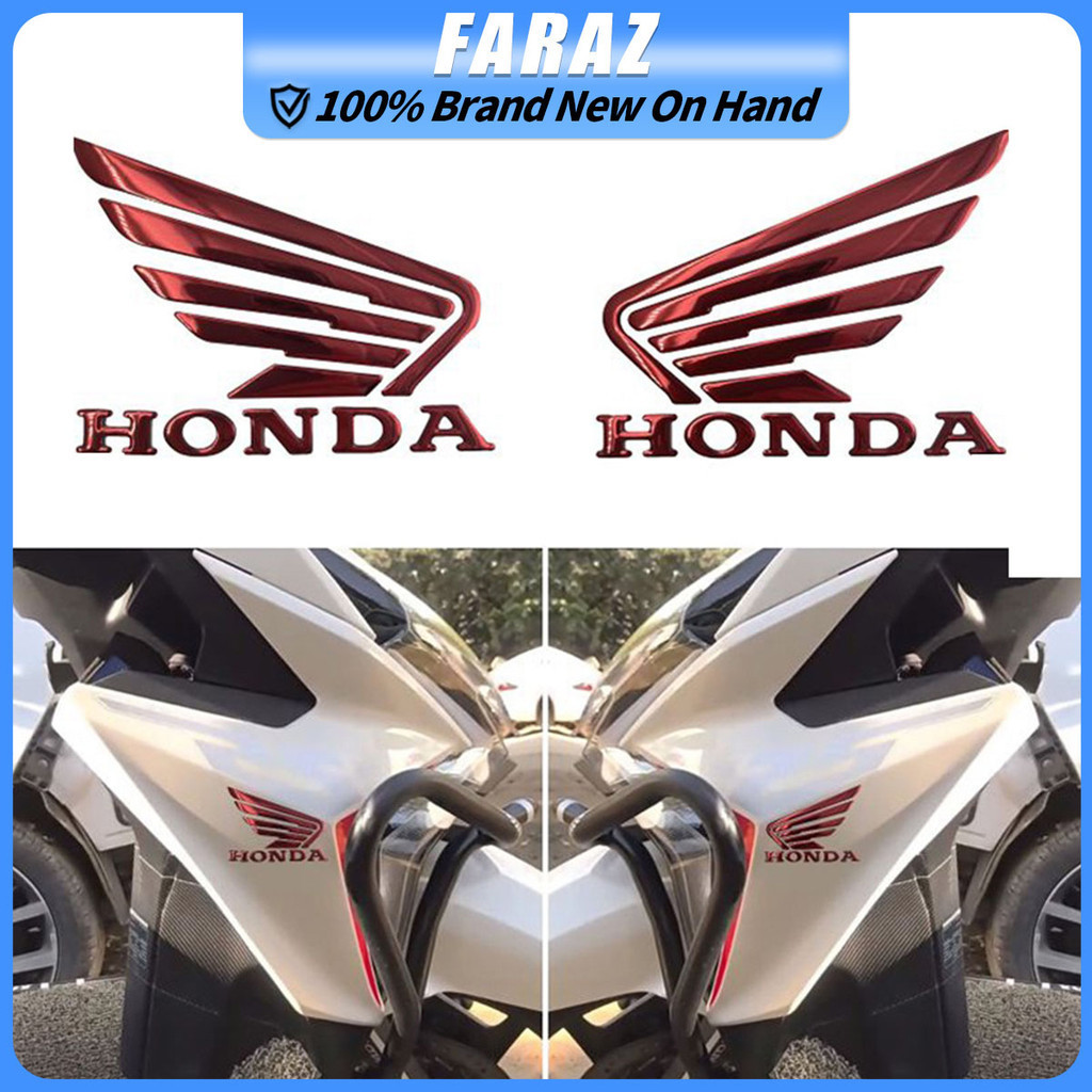 2pcs Honda Wings 3M Plastic 3D Soft Rubber Logos Emblem Sticker Honda ...