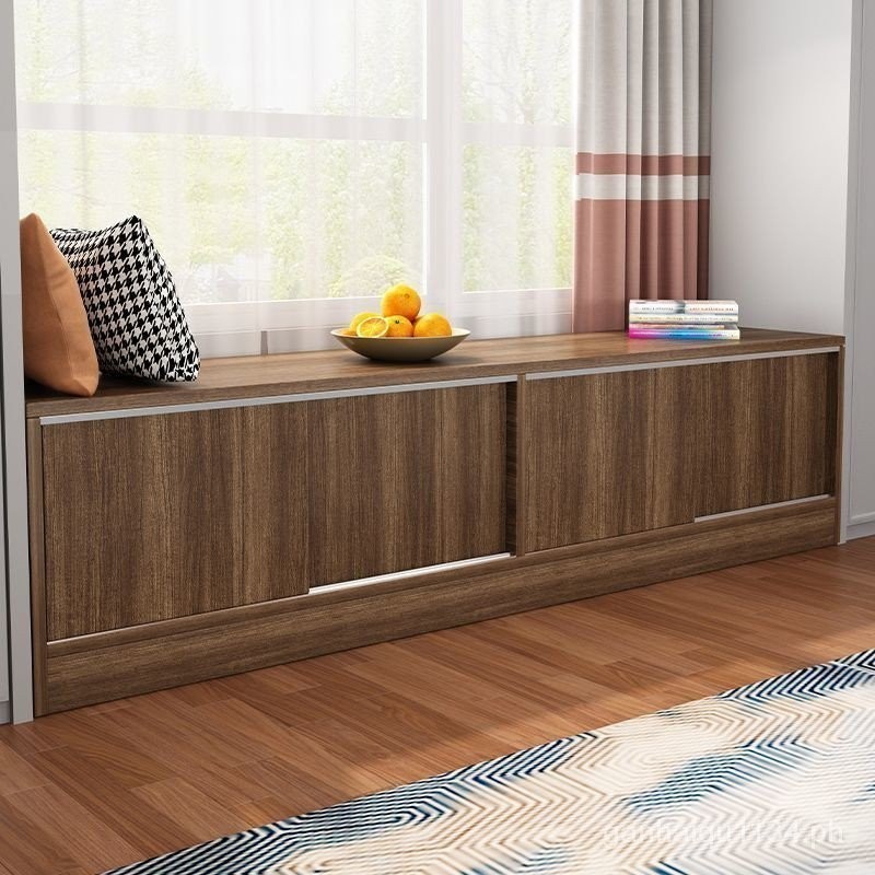 Solid Wood Balcony Locker Windows and Cabinets Floor Cabinet Low ...