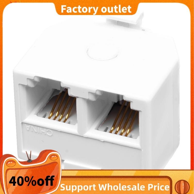 In Stock 2-Way 6P4C RJ11 Modular Phone Telephone Wall Adapter and ...