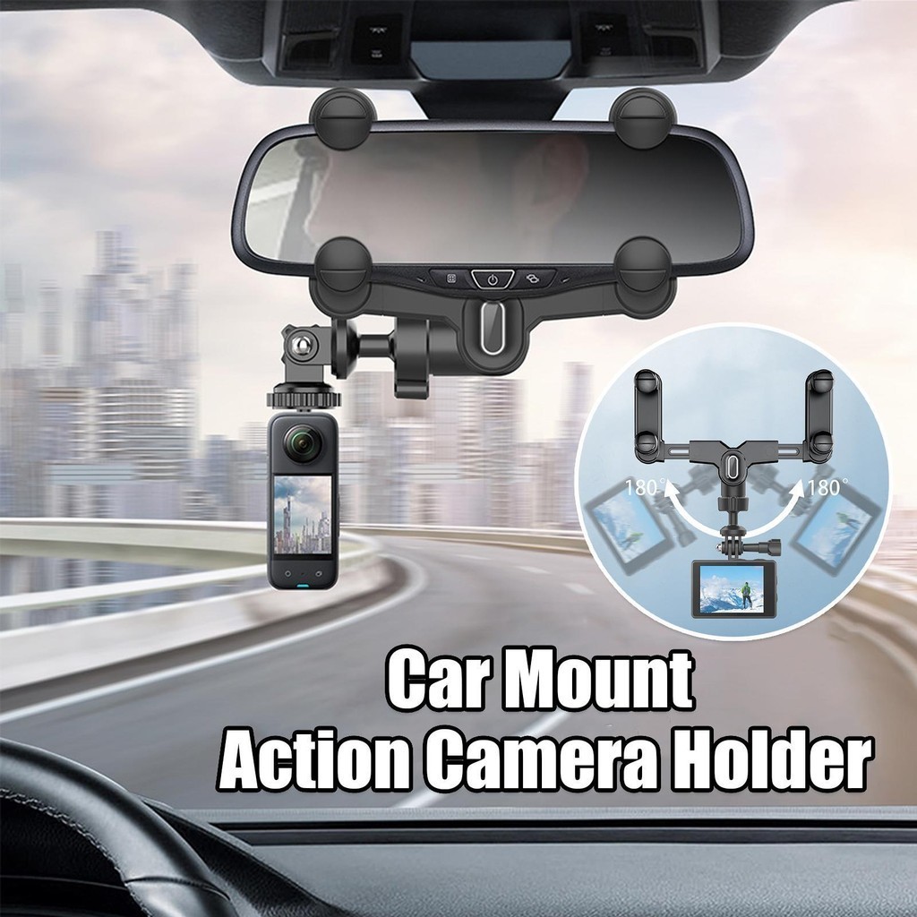 Car Mount Action Camera Holder Rear View Looking-Glass Camera Holder ...