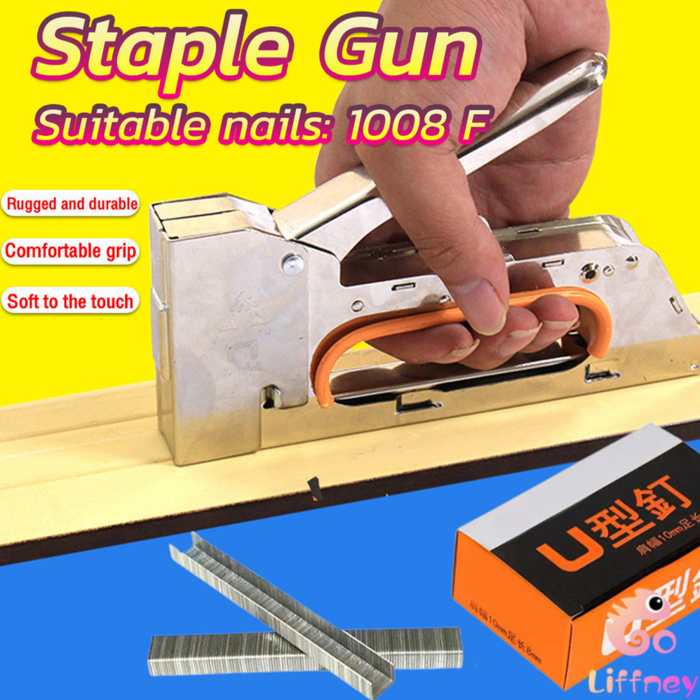 LFN 1008F Staple Gun Tacker Heavy Duty Gun Tacker Staple Gun and Staple ...