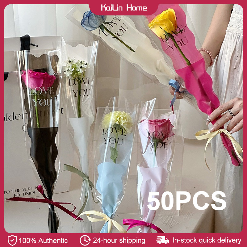 50pcs Love Single Flower Packaging Bag | Shopee Philippines