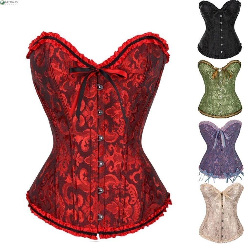 NEEDWAY Bustier Corset, XS-6XL Vintage Overbust Boned Bustiers Top ...