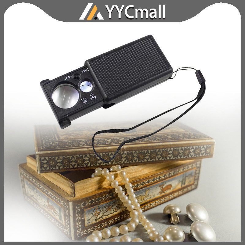 1Pcs 30x60x Magnifier Mini Hand with LED UV Light Magnifier Magnifying ...