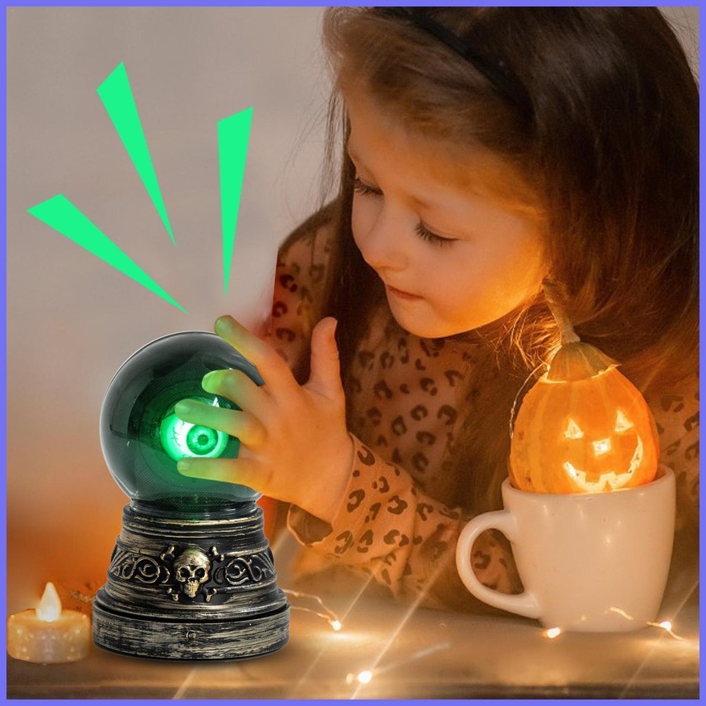 Halloween Crystal Ball Light Crystal Ball LED Gothic Decor Battery ...