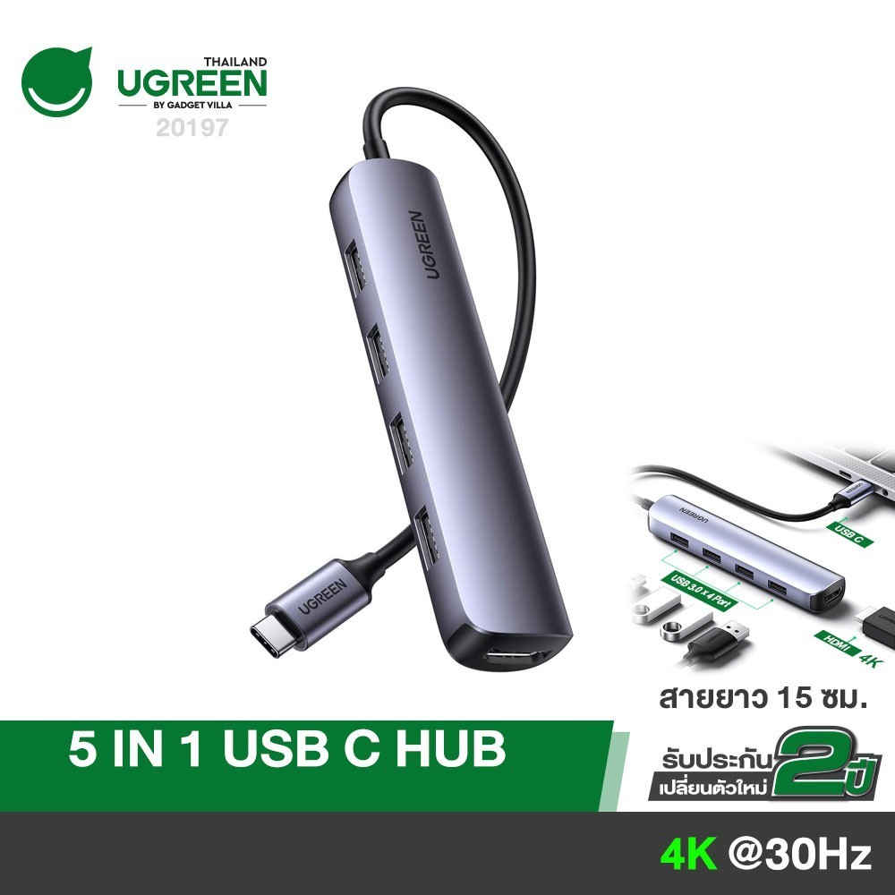UGREEN Model 20197 USB C USB3.1 TYPE Multiport Hub 5 in 1 Converter ...
