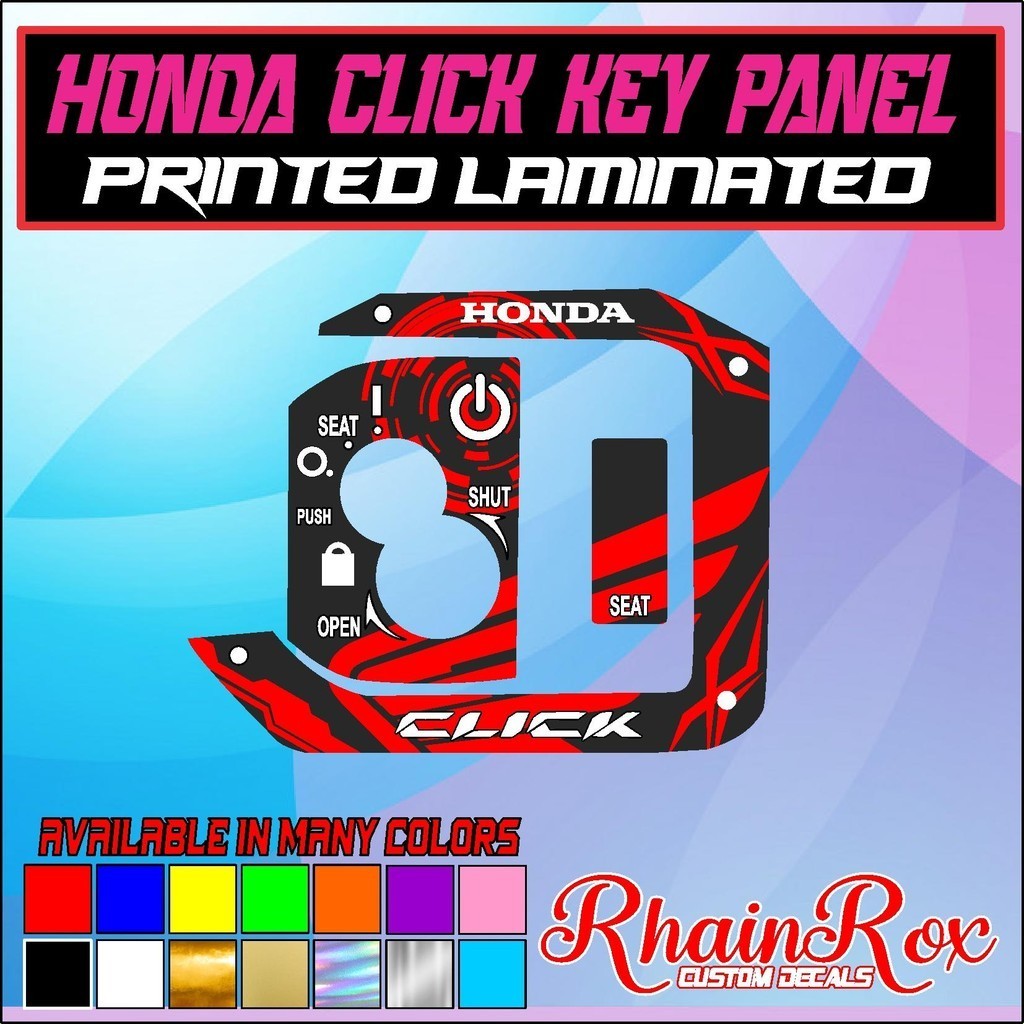 honda click v2 v3 v4 key panel printed laminated 16colors | Shopee ...