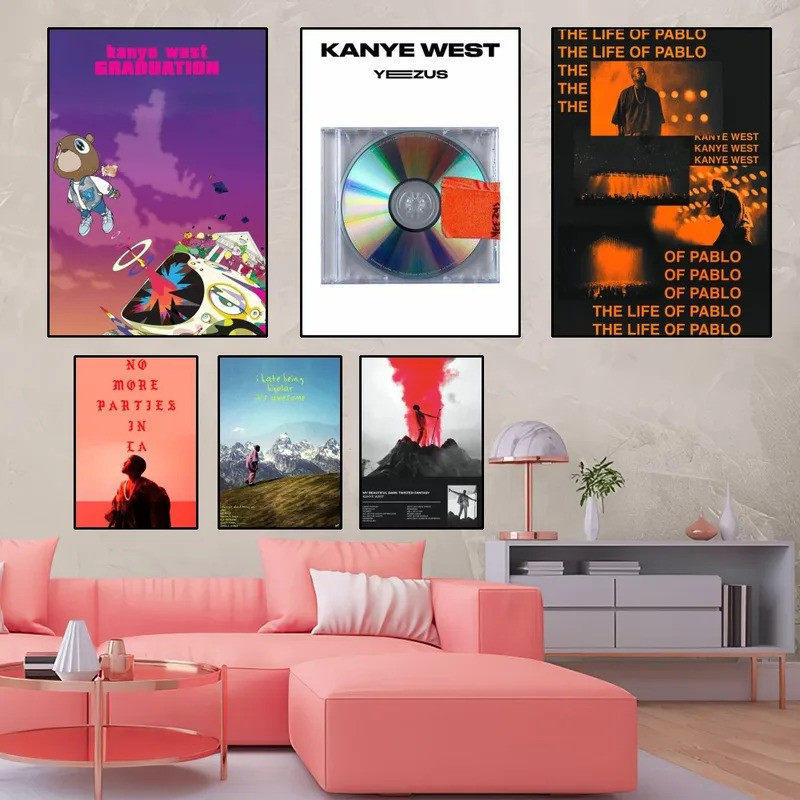 Kanye West Hot Singer Poster Home Room Decor Livingroom Bedroom ...