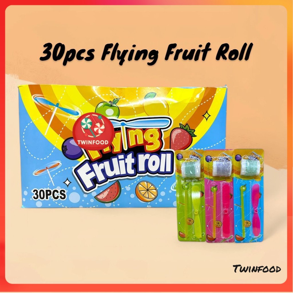 30pcs KHY Flying Fruits Roll / Flying Stick+ Fruity Roll Gummy (TwinFood) | Shopee Philippines