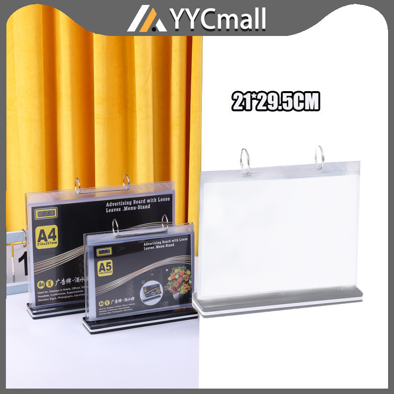 A4 Acrylic Display Turning Page Flip Page Menu Holder Restaurant Menu ...