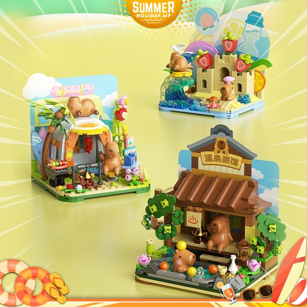 Jaki Block Capybara Vacation Holiday Series Hut Display Deco Decoration ...