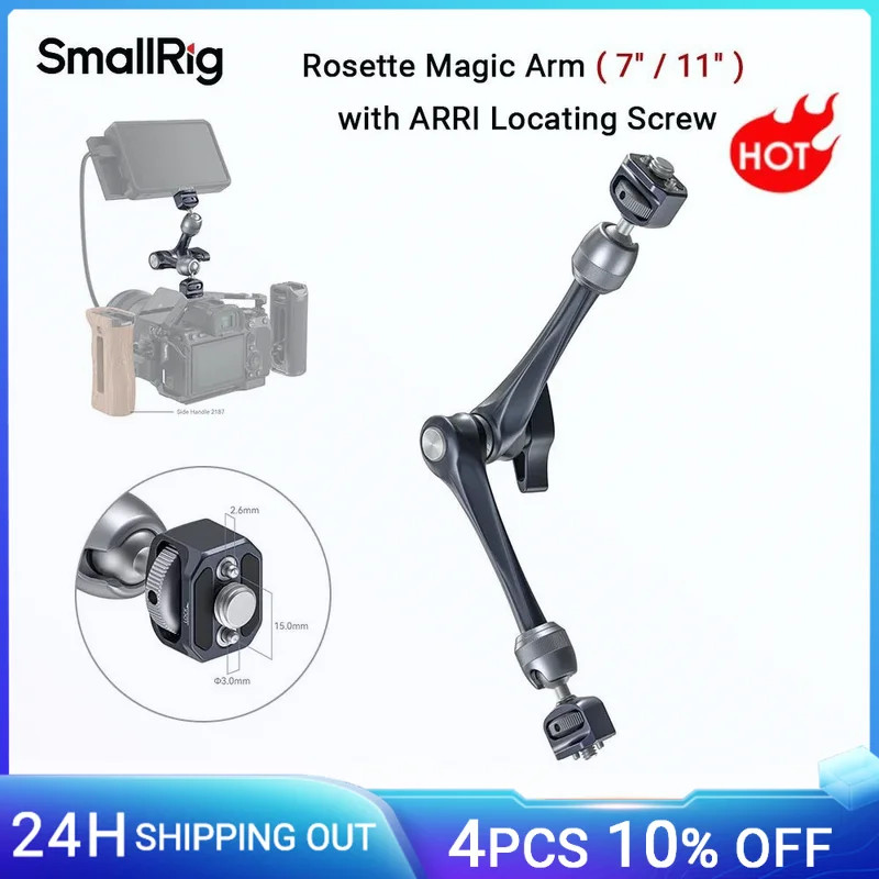 SmallRig 7"/11" Rosette Magic Arm with ARRI Locating Screw, Adjustable ...