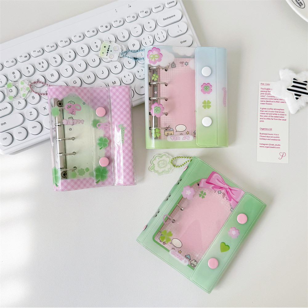 M5 Four-leaf Clover Cartoon Loose-leaf Notebook Girl Transparent ...