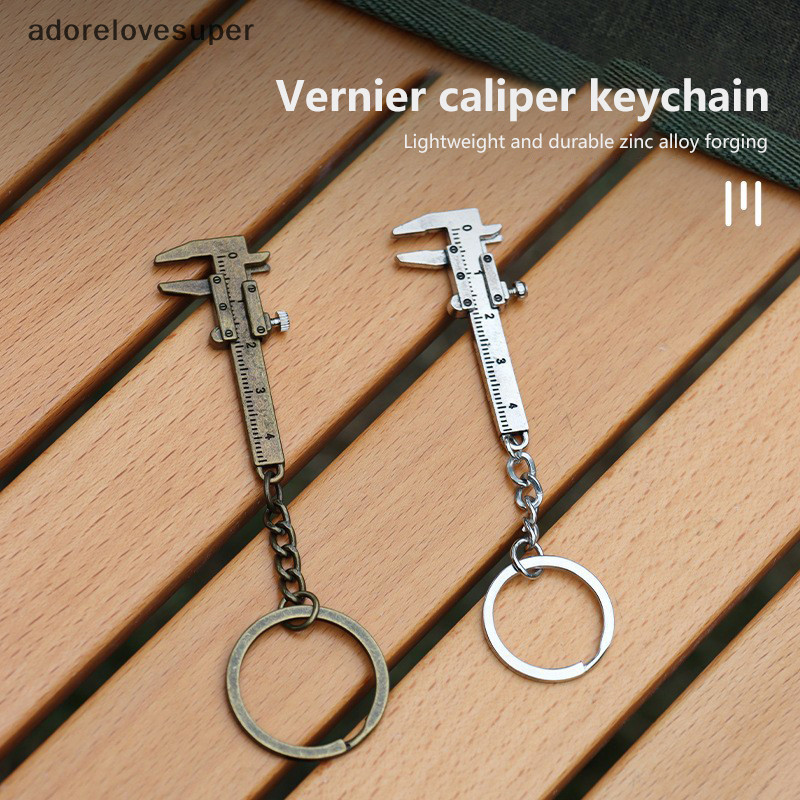 AD1PH Mini Metal Ruler Vernier Calipers Keychain Portable 0-4cm Keyring ...