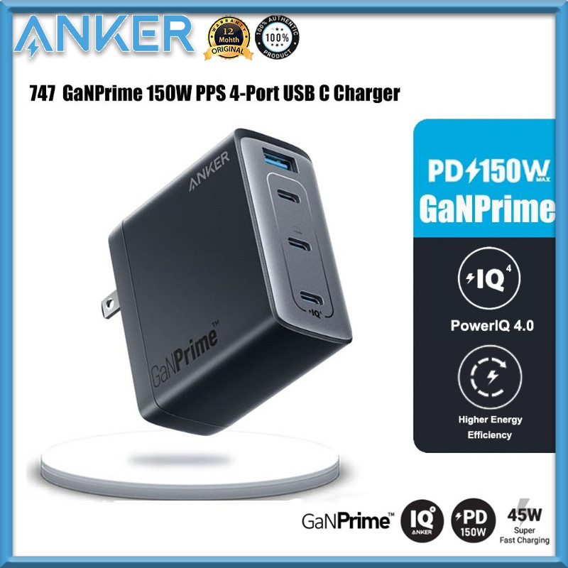 Anker 747 Charger GaN Prime 150W USB C Charger 4-Port Fast Charging ...