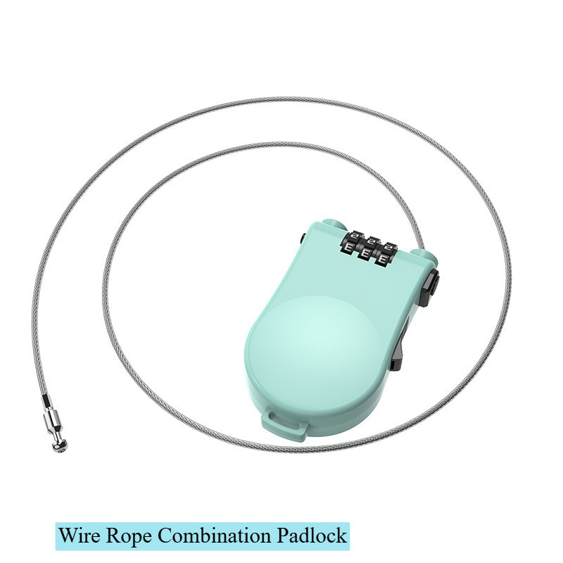 Wire Rope Combination Padlock 3-digit Combination Lock Luggage Padlock ...