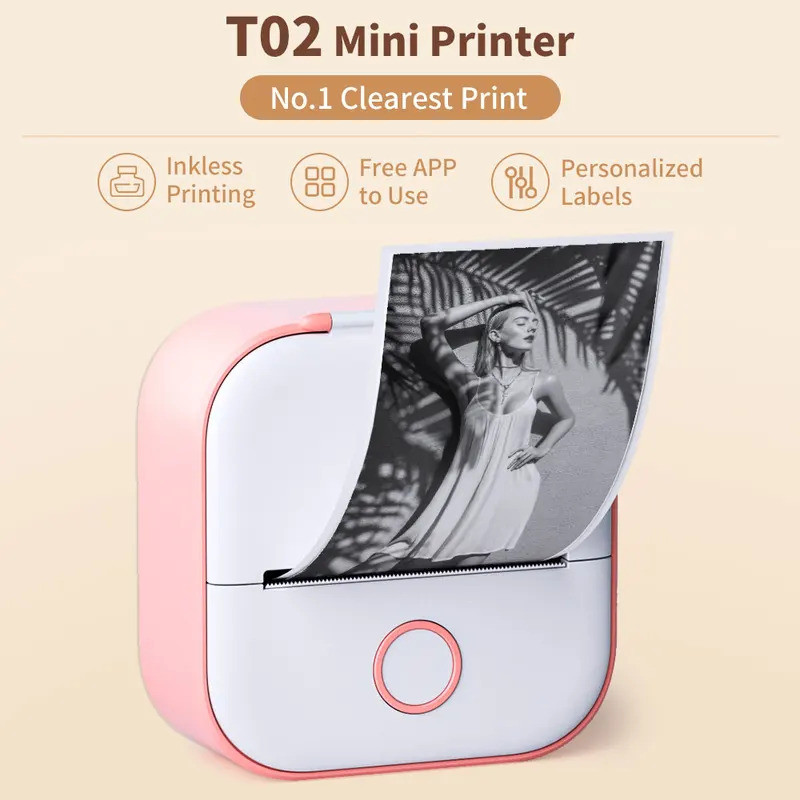 Phomemo-Portable Mini Thermal Printer T02 Pocket Label Printer, DIY ...