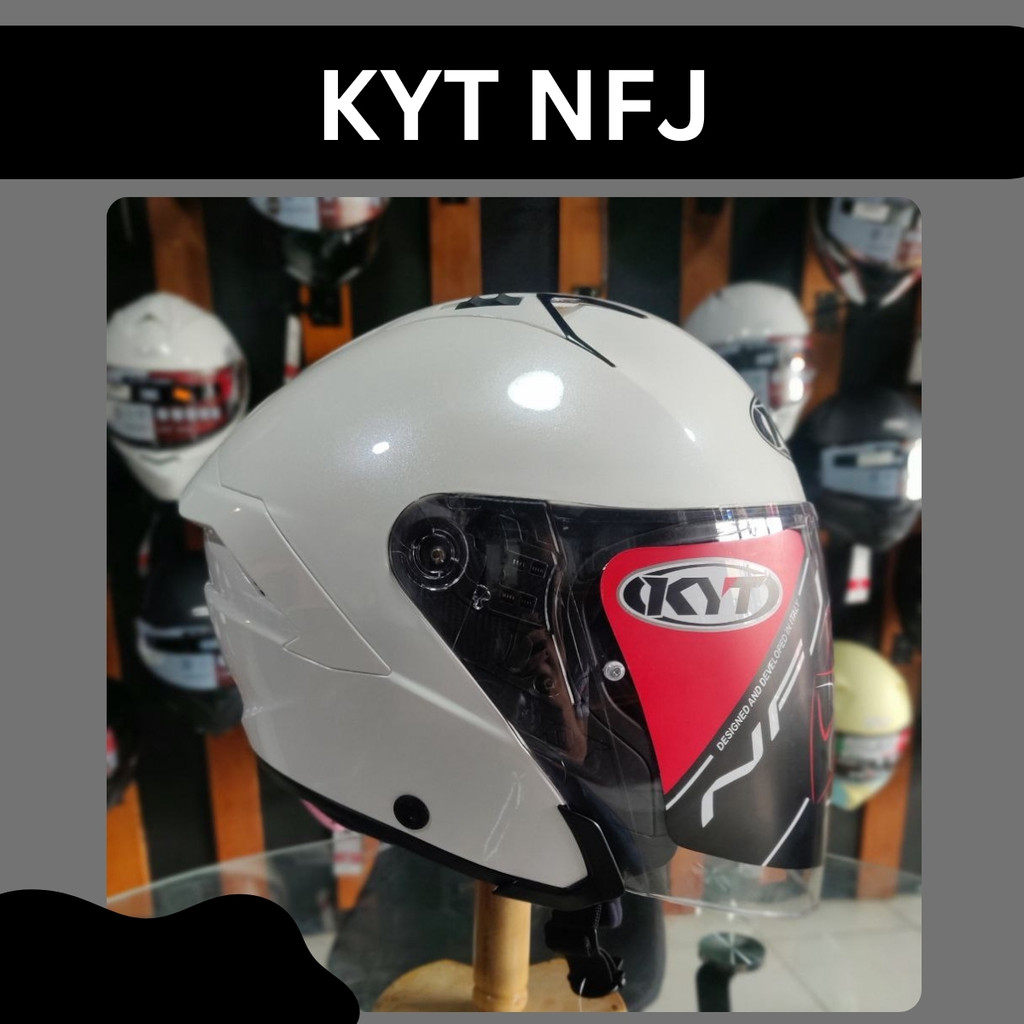 KYT NFJ plain gloss white dual visor helmet | Shopee Philippines