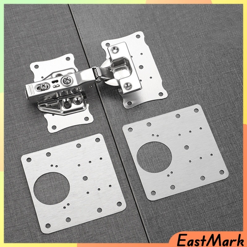 EMark Cabinet Hinge Repair Plate Stainless Steel Brackets Cupboard Door Hinge Repair Plate 90mm ...
