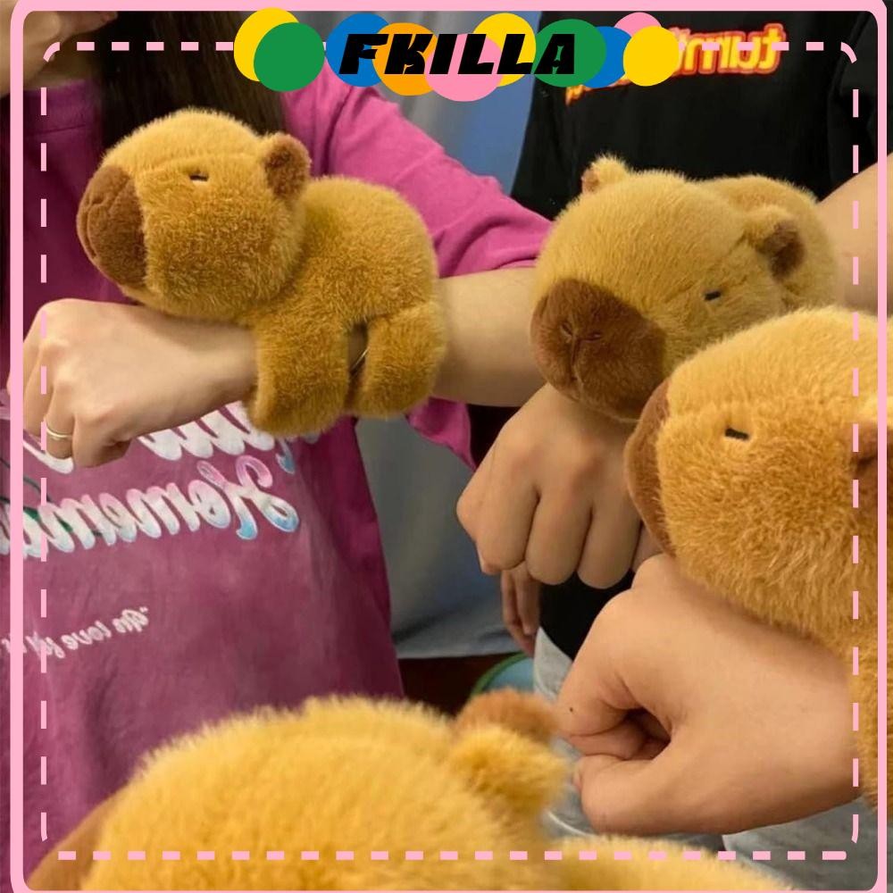 FKI Capybara Slap Wristband, Cartoon Plush Capybara Slap Bracelets ...