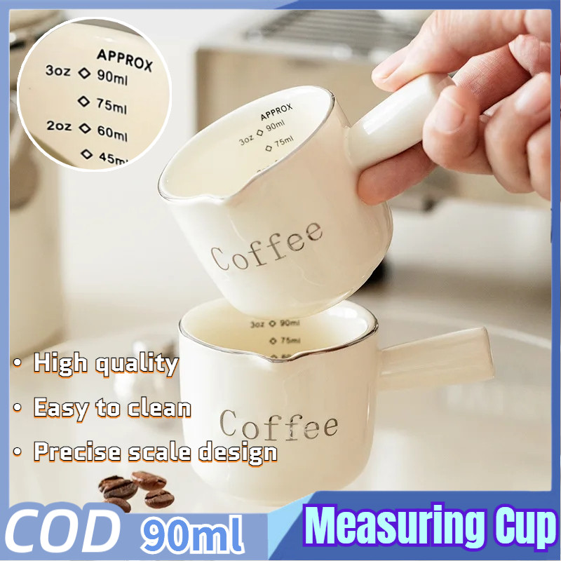 3oz/90ml Ceramic Measuring Cup Espresso Extraction Cup Transfer Cup ...
