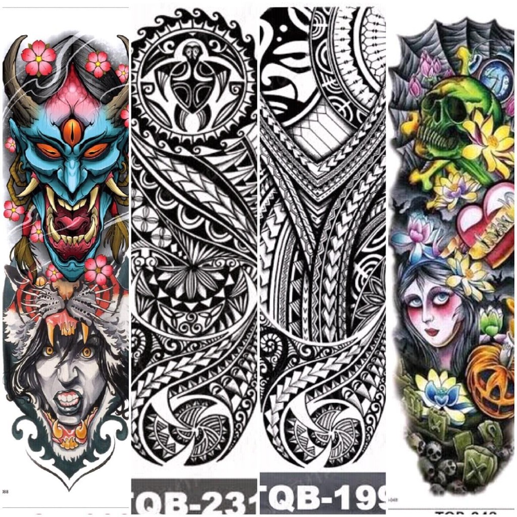 Full Arm Hand Temporary Tattoos FREE RANDOM TATO STICKERS | Shopee ...