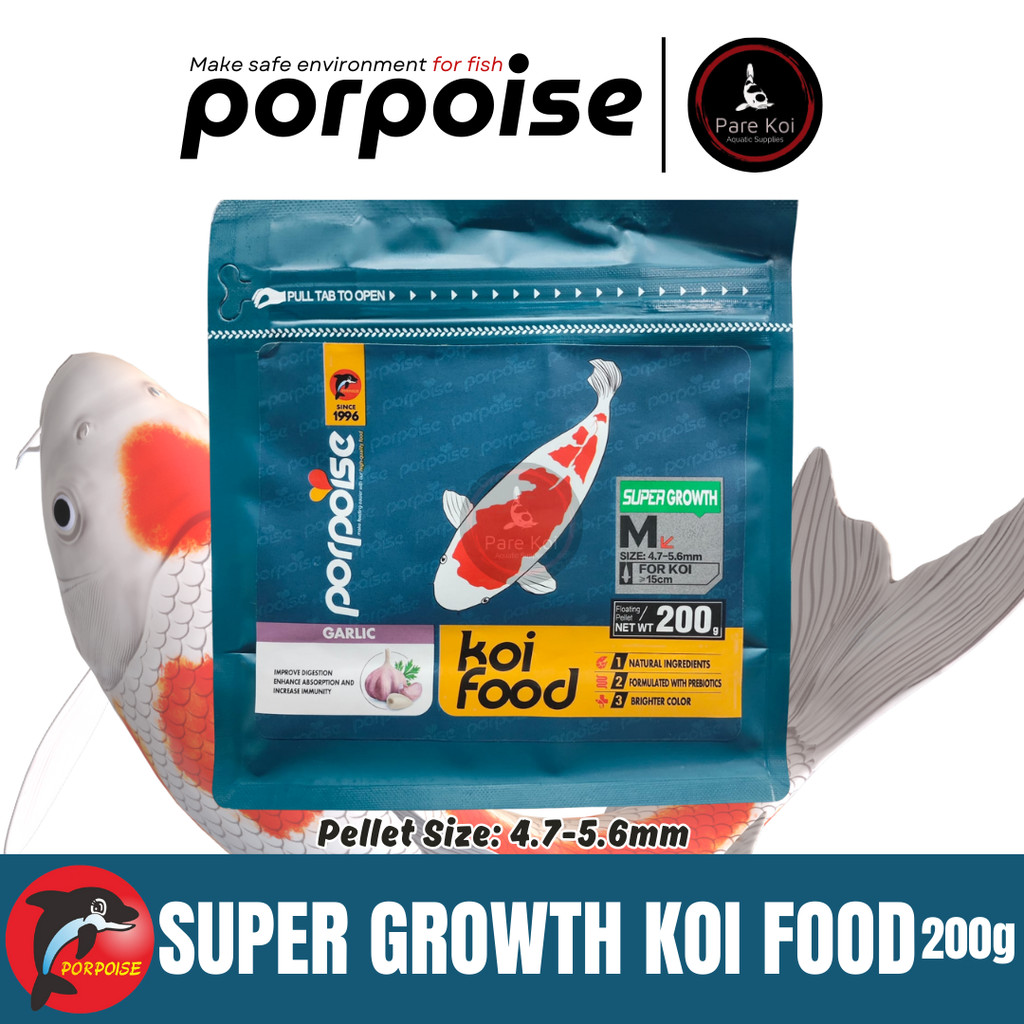 Porpoise Super Growth Koi Food 200g with Garlic Koi Feeds | Shopee ...