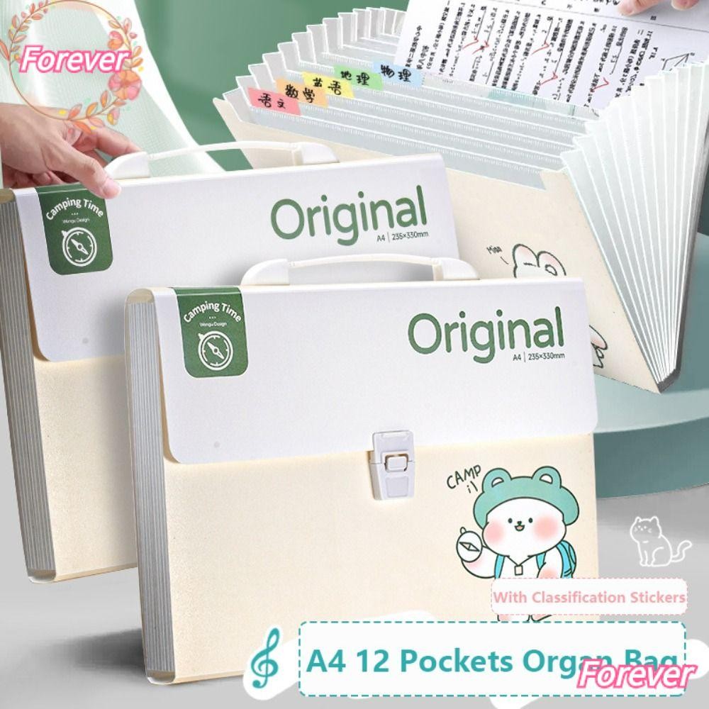 FOREVER A4 File Folder, 12 Pockets Portable Organ Bag, Creative Test ...