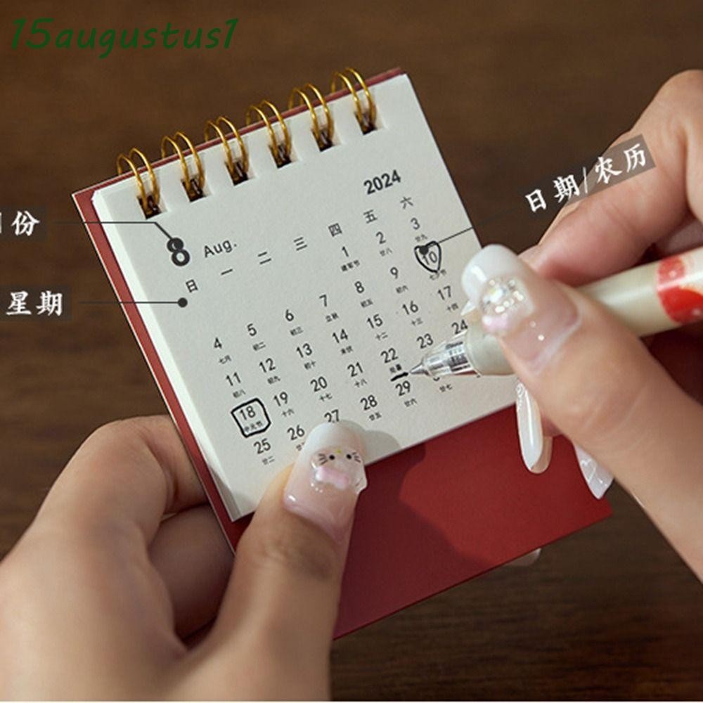 AUGUSTUS 2025 Calendar, Standing Flip Calendar Agenda Organizer Desktop ...