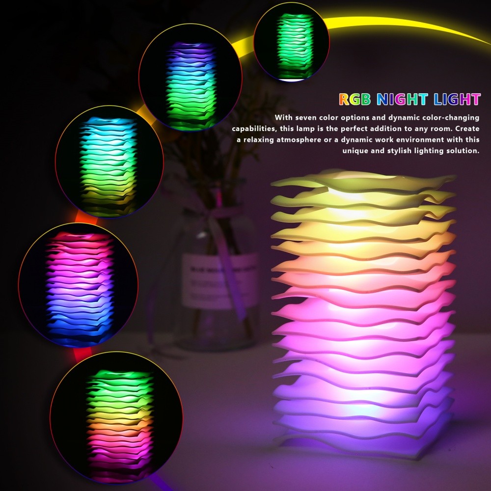 Remote control night light Modern Portable RGB LED Color-Changing USB ...