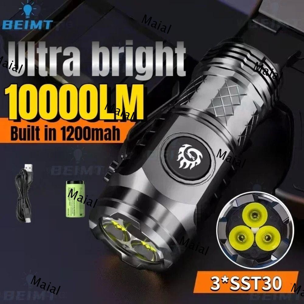 MAIAL Thumb Flashlight, Super Strong Illumination ABS Mini Flashlight ...