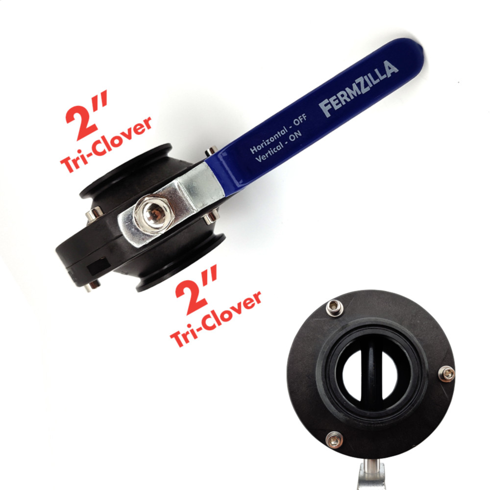 Kegland 2 Inch X 2 Inch Butterfly Valve FermZilla Tri-Conical Beer ...