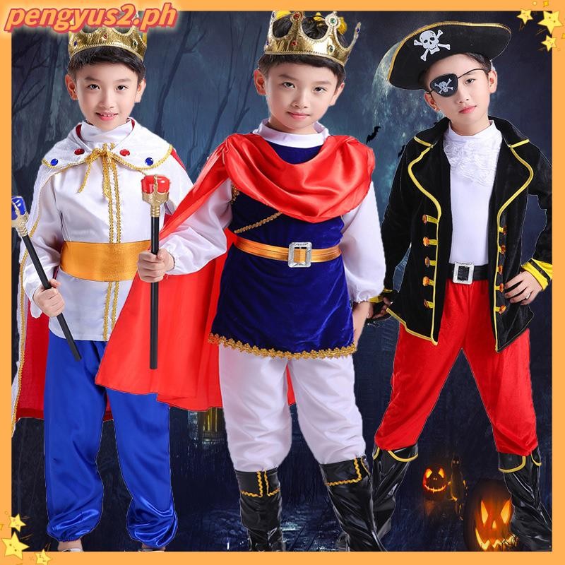 Christmas Halloween Party Medieval Royal King Outfit 7PCS Kids Pirate ...