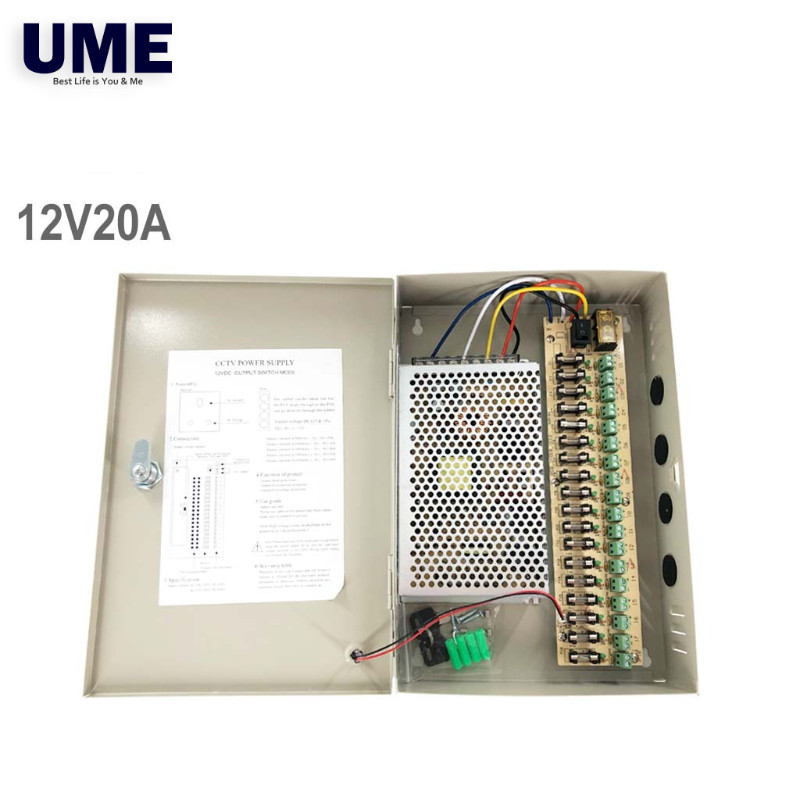 DC 12V 20A CCTV Camera Centralized Power Supply with Metal Casing Converter CL1220 | Shopee ...