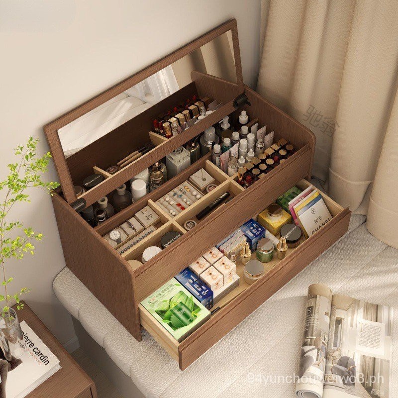 TXSolid Wood Bay Window Dressing Table Bedroom Mini Makeup Table New ...