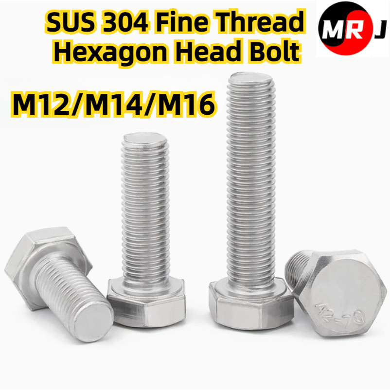 [MRJ] 304 Stainless Steel External Hexagon Screw Hexagon Head Bolt M12 ...