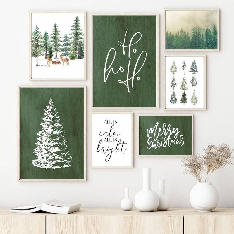Christmas Gallery Wall Set Green Christmas Decor Christmas Printable ...