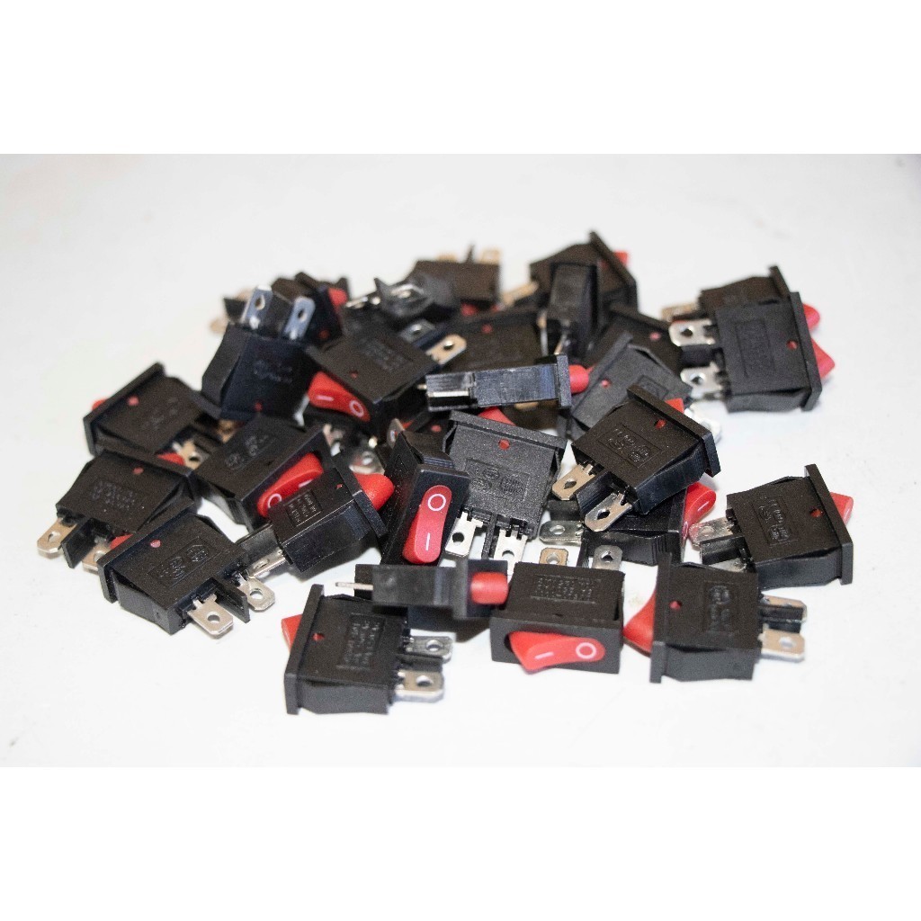 SPST Rocker Switch Slim Red (Rectangle Shaped) 2 Way Heavy Duty ...