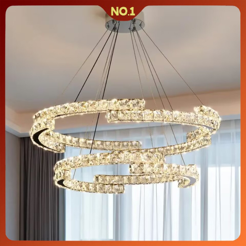 Luxury Crystals Chandelier Dining Bedroom Ring LED Pendant Lamps Home ...