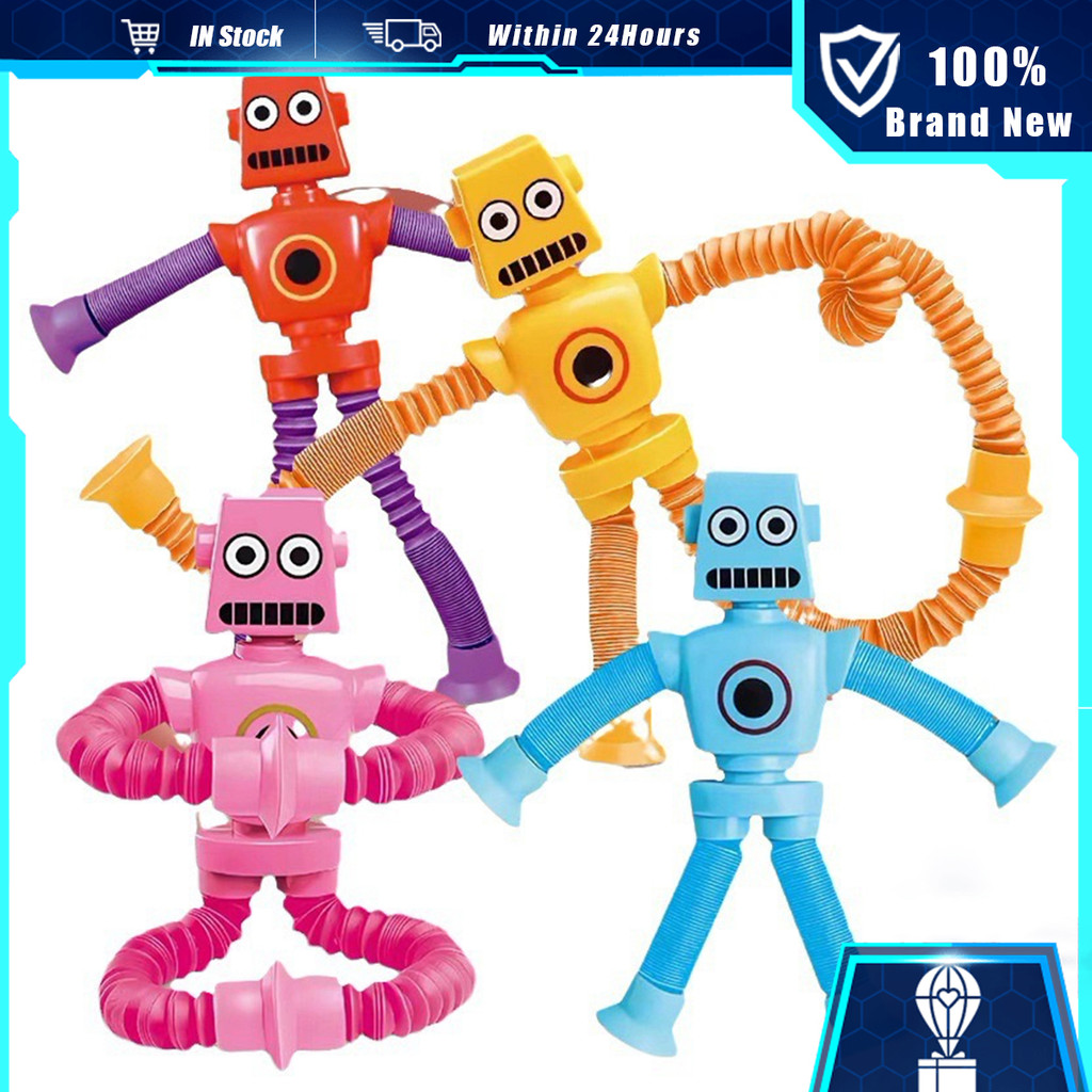 Telescopic Tube Toys For Kids Variable Light Cartoon Robot Stretch ...