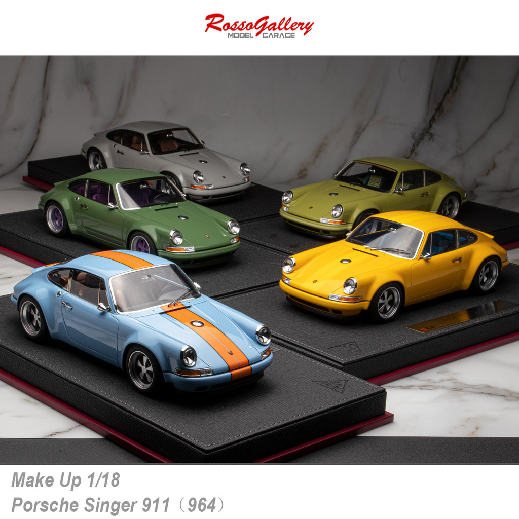 Make UP 1: 18 Porsche Retro Modified Car Model 911 Singer 964 GULF Blue ...