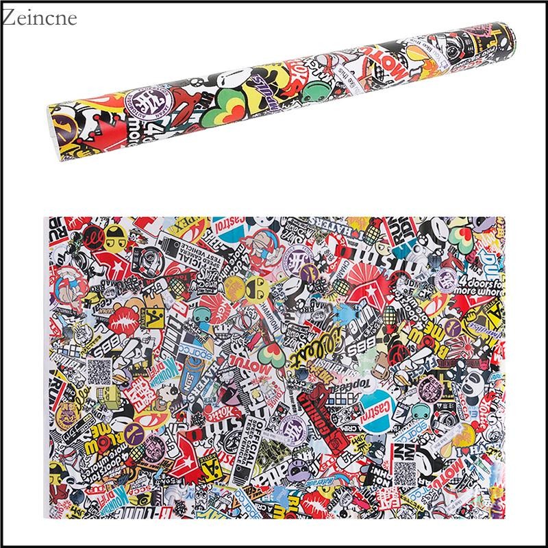 Zein Rock Panda Cartoon Graffiti Car Sticker Bomb Wrap Sheet Decal ...