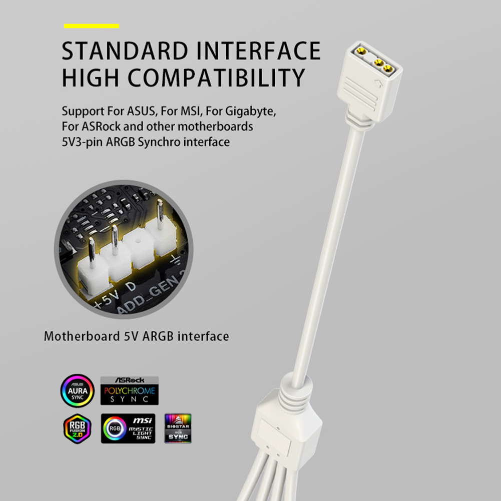 [bigbag.ph] ARGB Splitter 5V 3PIN Connector 1 To 2/3/4 Adapter Cable ...